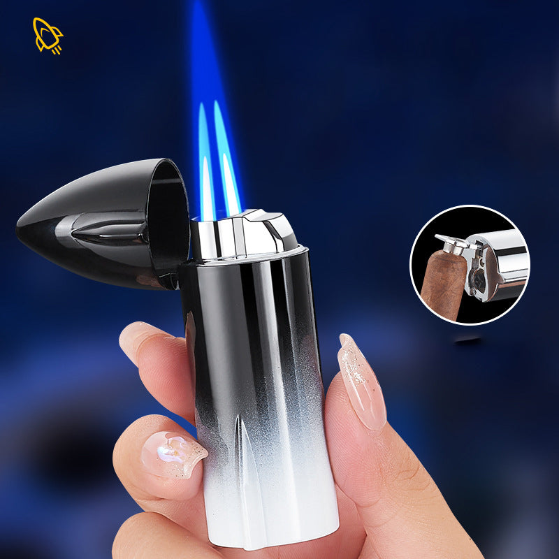 Double direct-flush lighter strong fire cigar special with cigar cutte ...