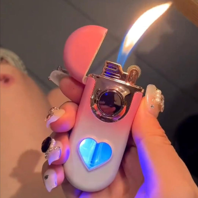 Gradient Color See-Through Heart Double Flame Lighter – Gotgool