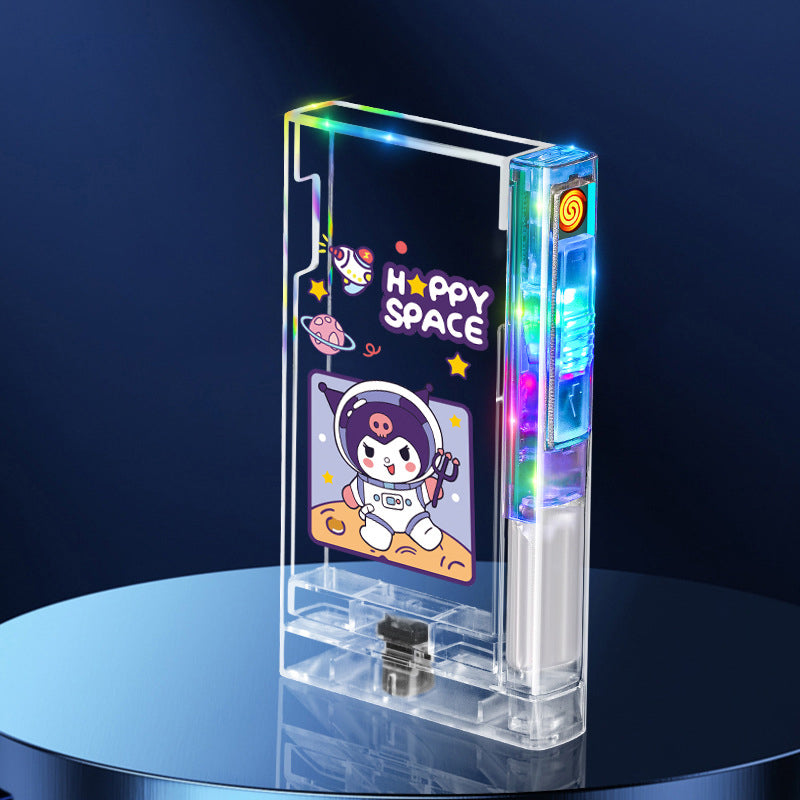 Fine Smoke Transparent Colorful Light Box Rechargeable Cigarette Light ...
